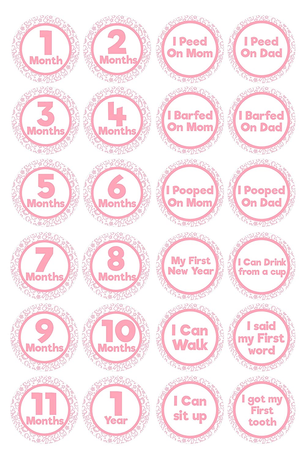 SVM CRAFT Baby Monthly Milestone Baby Girl Stickers-Birth to 12 Months ...