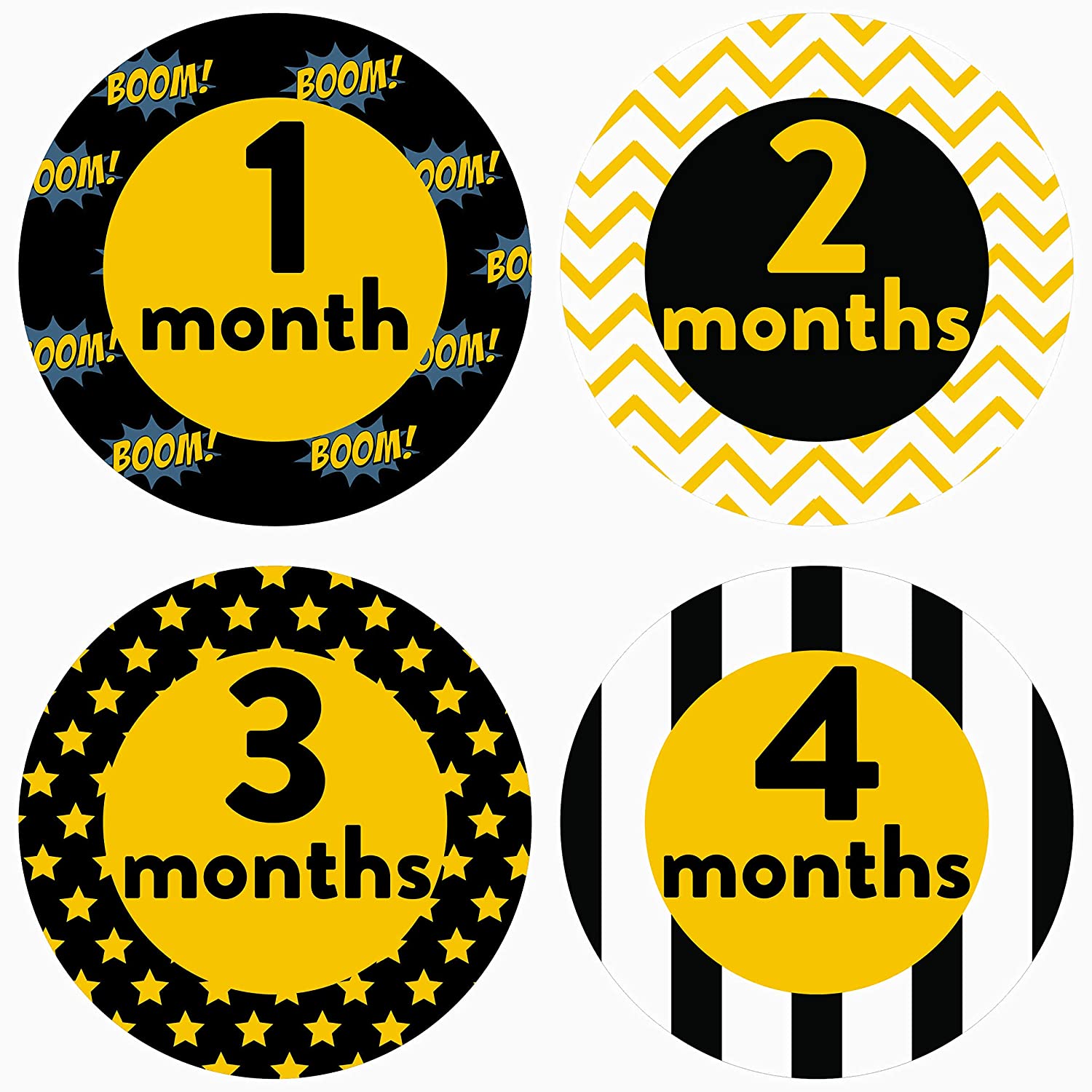 SVM CRAFT Baby Monthly Milestone Stickers (Black)-Birth to 12 Months ...